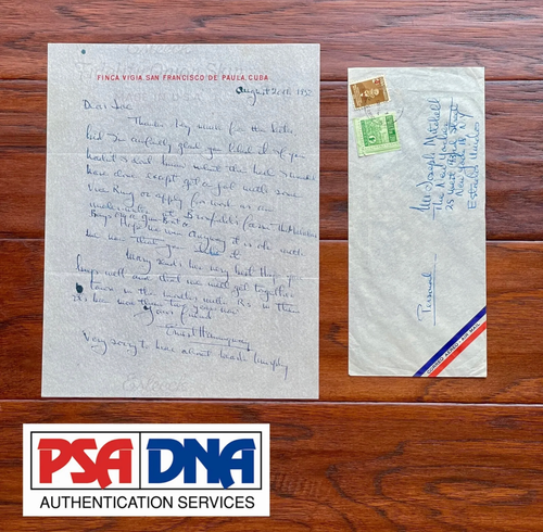 ERNEST HEMINGWAY * PSA/DNA * Autograph Letter Signed Re: "Old Man And ...