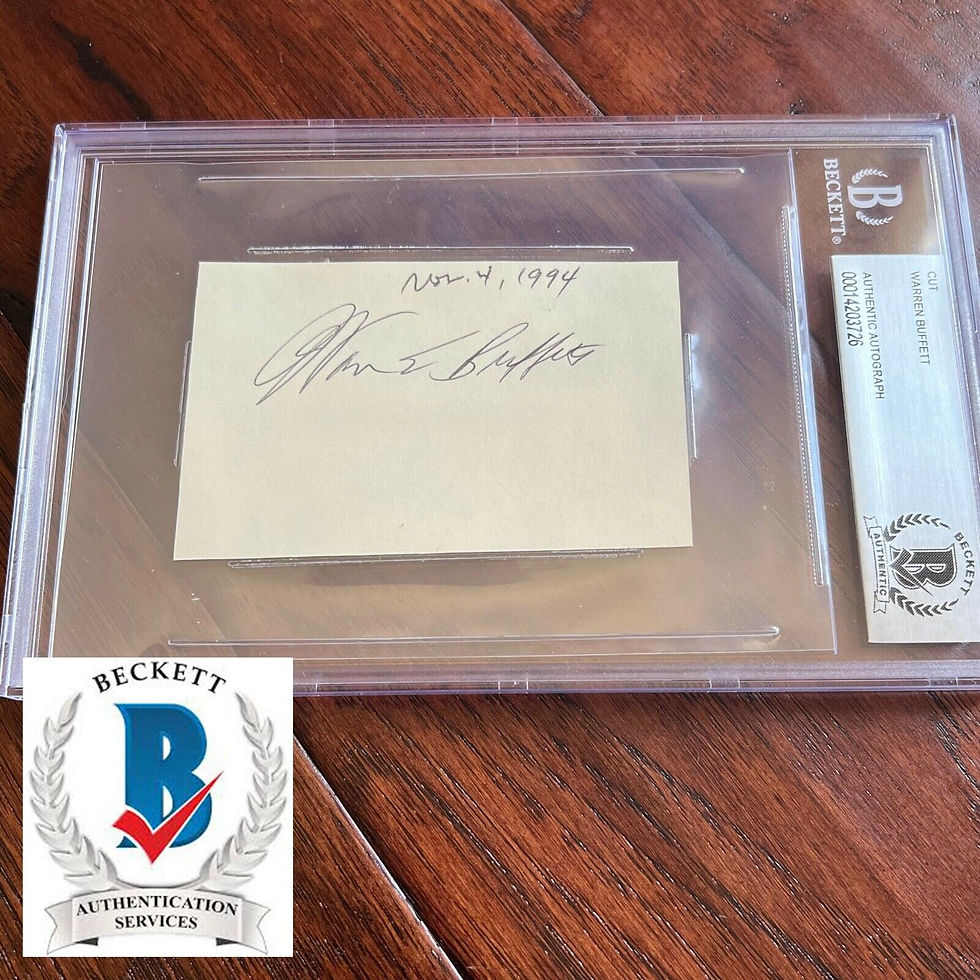 Warren Buffett Bas Beckett Autograph Card Signed Berkshire