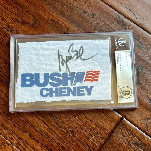 GEORGE W. BUSH * BAS Beckett Slab * Cut Autograph Signature Signed on ...