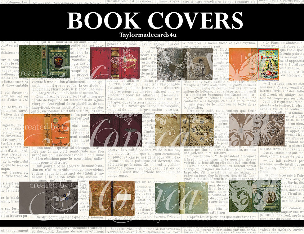Vintage Book Covers - Digital Kit | Taylormadecards4u