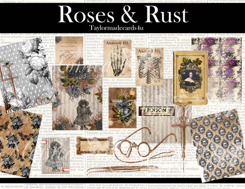 Roses & Rust - Digital Kit | Taylormadecards4u