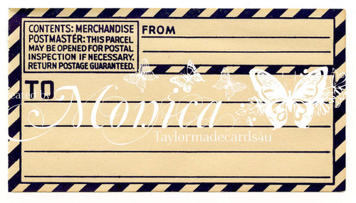 Vintage Postage Label - Reproduction | Taylormadecards4u
