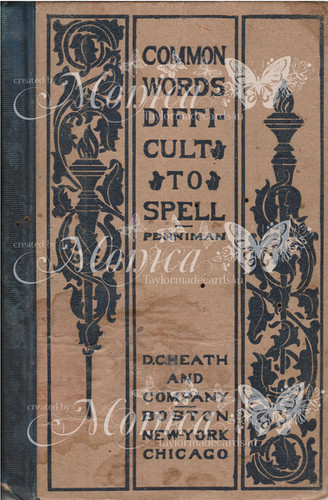 Vintage Spelling Book Cover | Taylormadecards4u