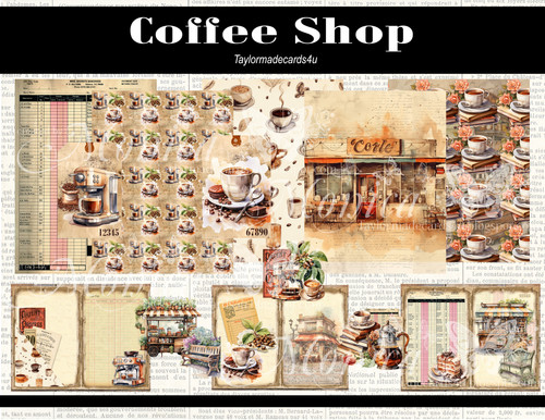 Coffee Shop - Digital Kit | Taylormadecards4u