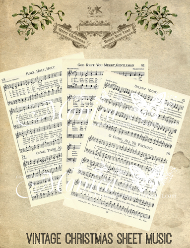 Printable Christmas Music sheets - Set of 6 | Taylormadecards4u