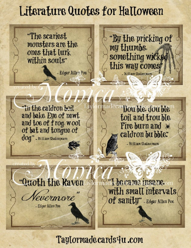 Halloween - Literature Quotes | Taylormadecards4u
