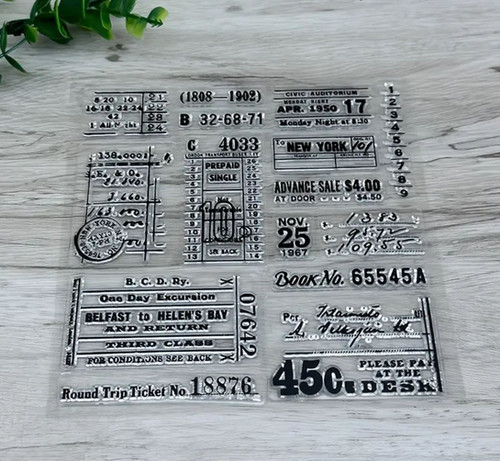 Clear mini Ticket Stamp Set 3 | Taylormadecards4u