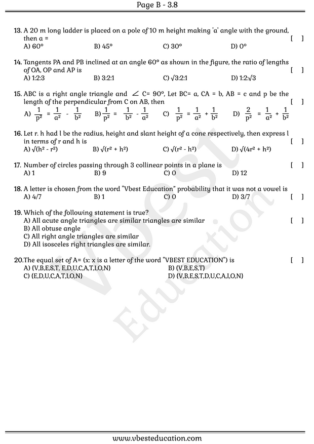 Mathematics model paper 5