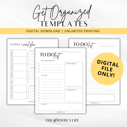 Get Organized Templates (The Ultimate To-Do List & Meal Plan) – Digital ...