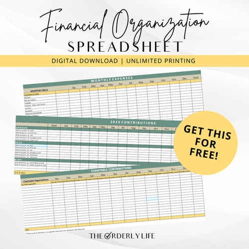 FREE Financial Organization Spreadsheet – Digital Download | The ...