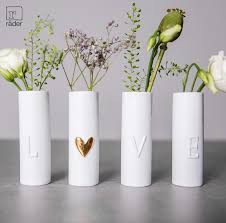 Rader Porcelain Love Mini Vases set of 4 | Sand Cornwall