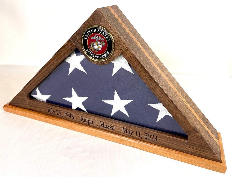 Custom Memorial Flag Display | Mazzenga Woodworks