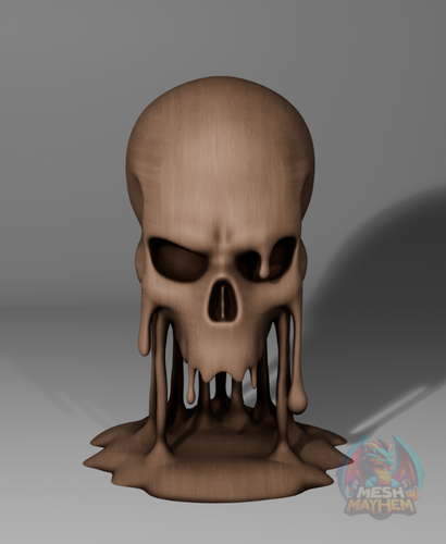 Melting Skull STL File | Mesh Mayhem