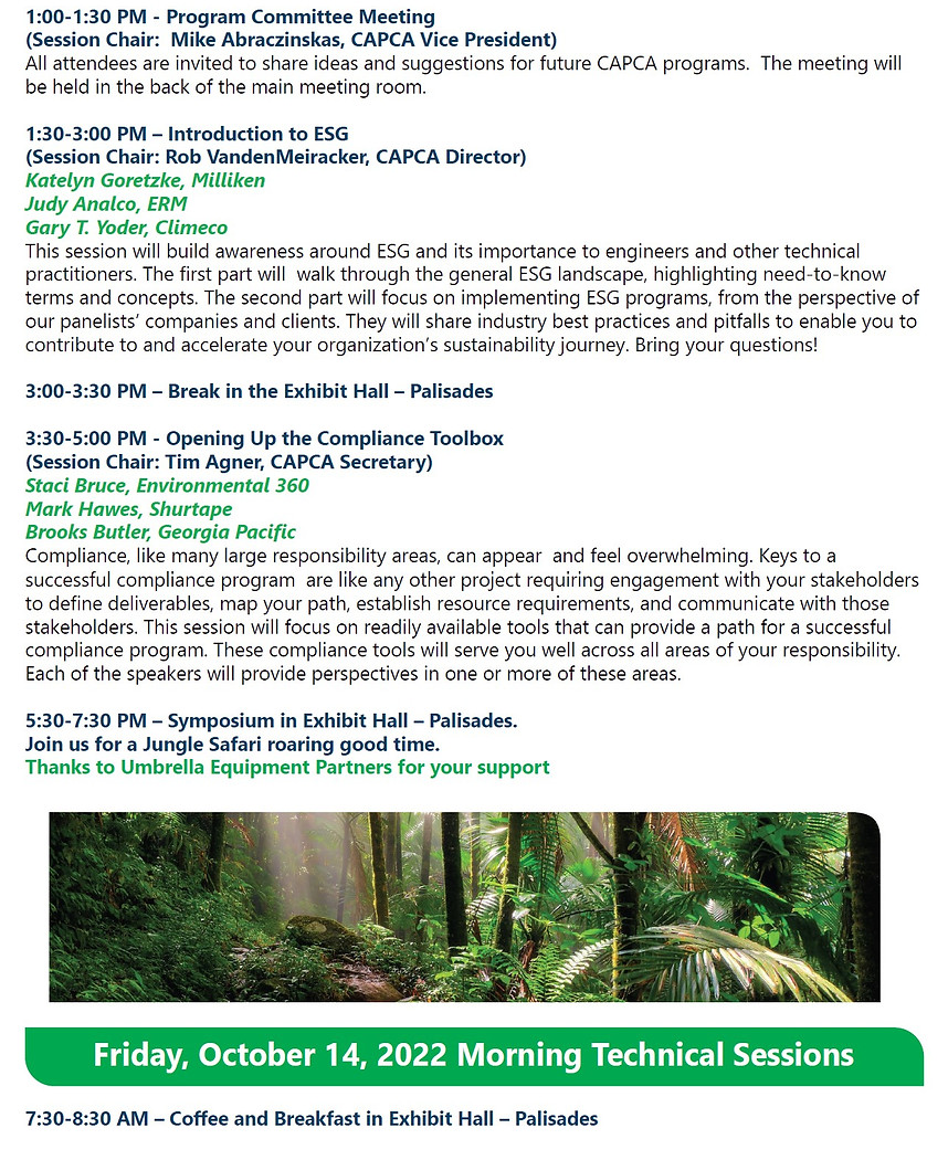 Fall 2022 Agenda | CAPCA