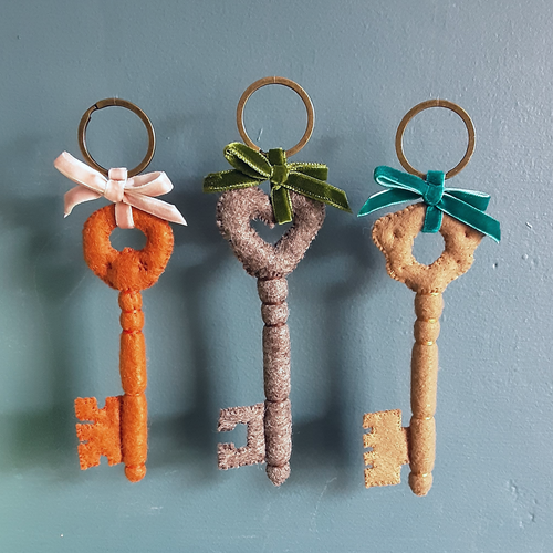 Skeleton Key - Felt Keyring - PDF Pattern | Inkblot Lane