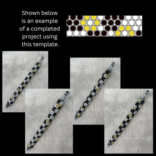 SS10 Rhinestone Pen Template - Checkered Floral | FirecrackerCreations