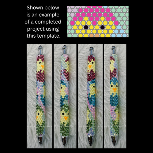 SS10 Rhinestone Pen Template - Easter Chicks | FirecrackerCreations
