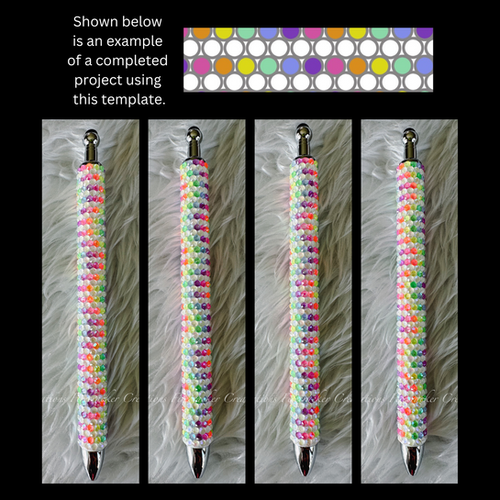 SS10 Rhinestone Pen Template - Rainbow Waves | FirecrackerCreations