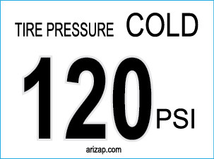 Tire Pressure Sticker 120 PSI White | Az Alignment Product