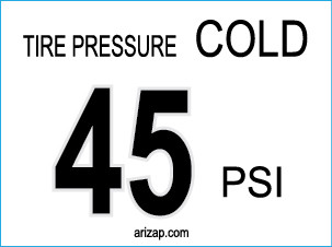 Tire Pressure Sticker 45 PSI White | Az Alignment Product