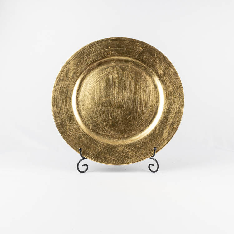 CHARGER PLASTIC GOLD METALLIC | The Perfect Day