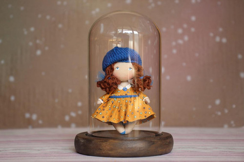 Glass Bell jar display for miniature dolls 1/12 scale, steady and ...