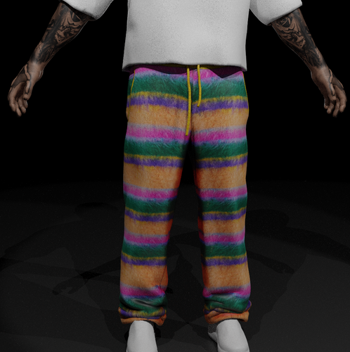 Fuzzy Striped Sweats | My Site