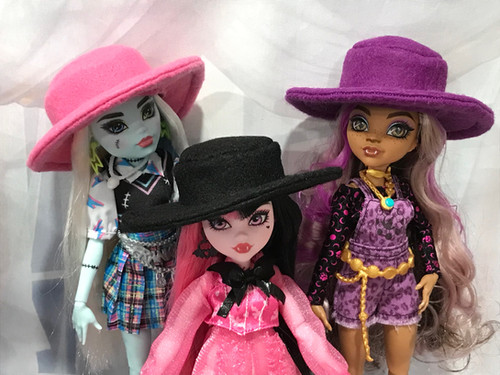 Felt Wide Brim Hats in Various Colors for your Monster High Dolls ...