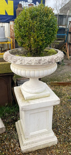 Cast Stone Planter on Plinth | Norfolk Reclaim