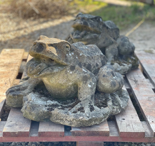 Pair Of Cast Stone Frogs | Norfolk Reclaim