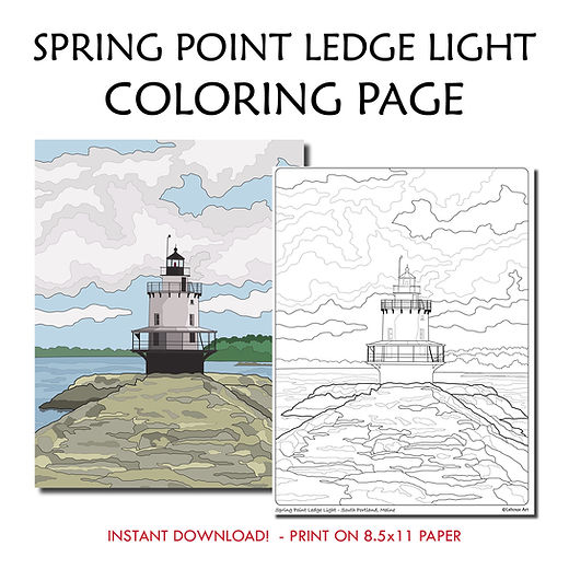 maine lighthouse coloring pages