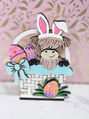 Highland Cow Easter Basket | Whimsical Goddess Je