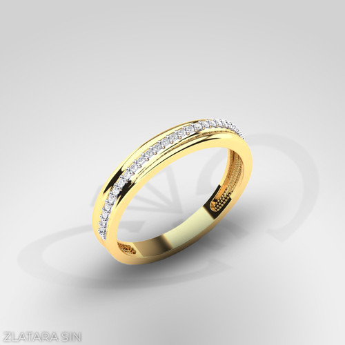 ZLATNI PRSTEN SA RAVNOM LINIJOM CIRKONA | Zlatara SiN