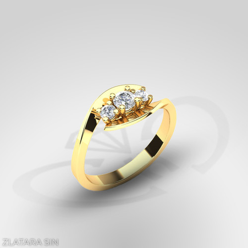 PRSTEN SA 3 KAMENA | Zlatara SiN