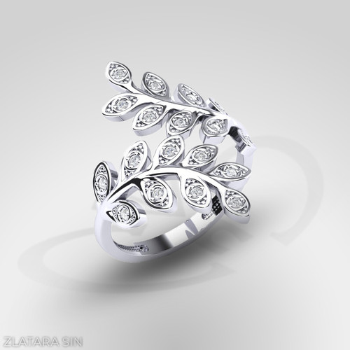 ZLATNI PRSTEN SA LISTOVIMA | Zlatara SiN