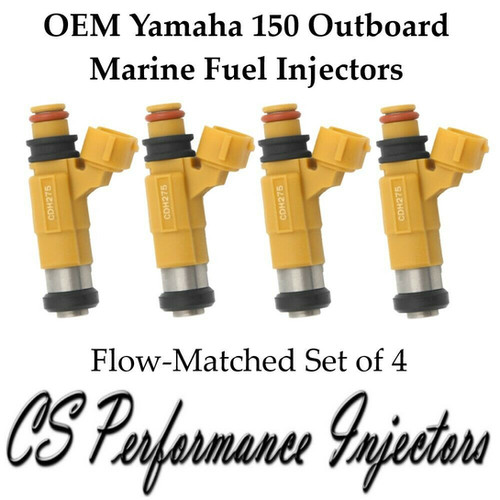 FLOW MATCHED Marine Yamaha Outboard F150 HP Fuel Injector Set (4 ...