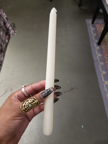 White Ritual Taper | TheMothQueen.com