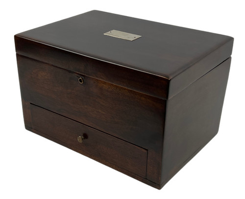 Restored Mahogany Humidor With Drawer, circa 1900’s | antiquehumidorshoppe