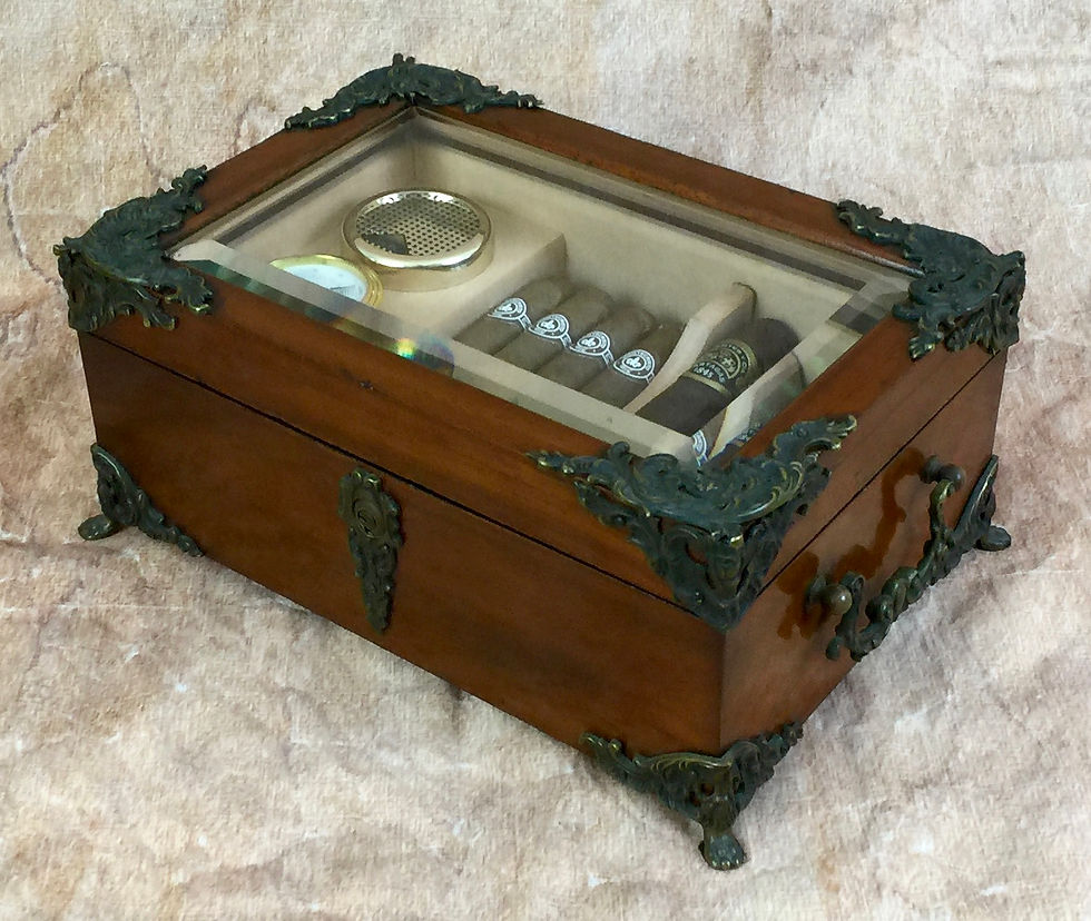 Extremely Rare Beveled Glass Top Humidor, circa 1883 | antiquehumidorshoppe