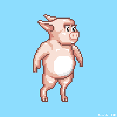 2D Animated Pig Character Design