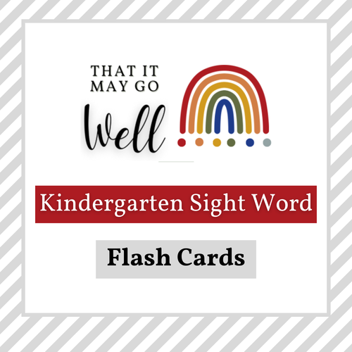 Rainbow Kindergarten Sight Word Flash Cards | Lamp & Light Living