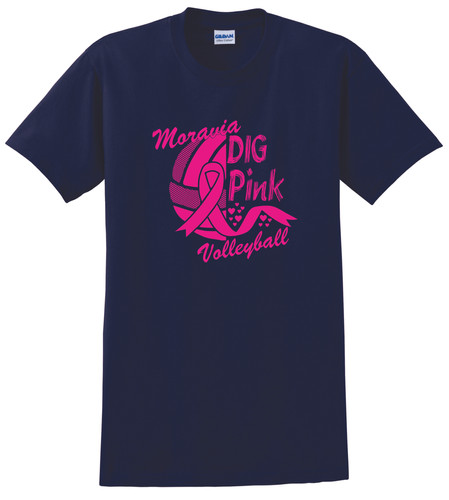 Volleyball Dig Pink Short Sleeve 2000 | glenviewgraphics
