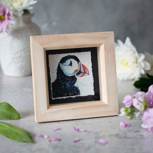 Puffin Mini Box Frame | Jina Gelder Illustration