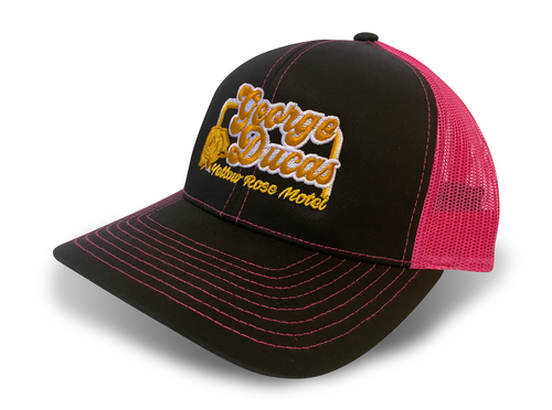 GD Yellow Rose Motel Tour Trucker Hat - Pink | George Ducas