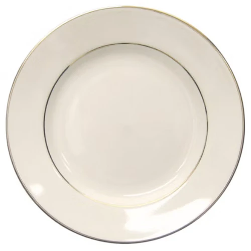 O1 - Ivory & Gold Round Plate Charger | Go To Event Rentals