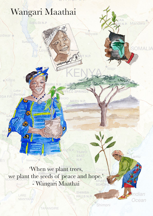 Book Illustrations Project: Wangari Maathai - Unbowed