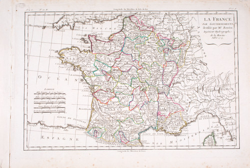 French map of France published by Bonne 1779 | stylefrenchantiques