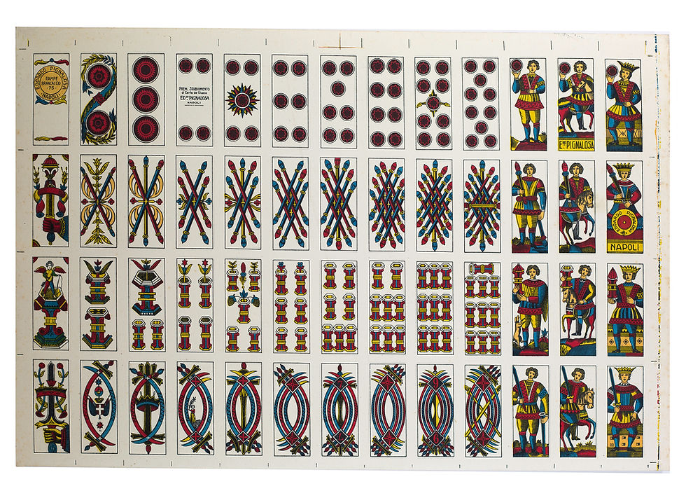 VINTAGE UNCUT ITALIAN Piacentine deck PLAYING CARDS PIGNALOSA NAPOLI ...