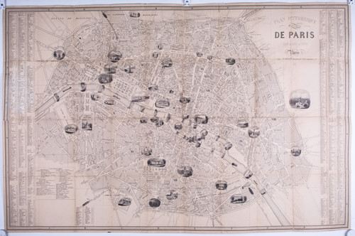 1843 FRENCH ANTIQUE MAP OF PARIS Fatout Vuillemin | stylefrenchantiques