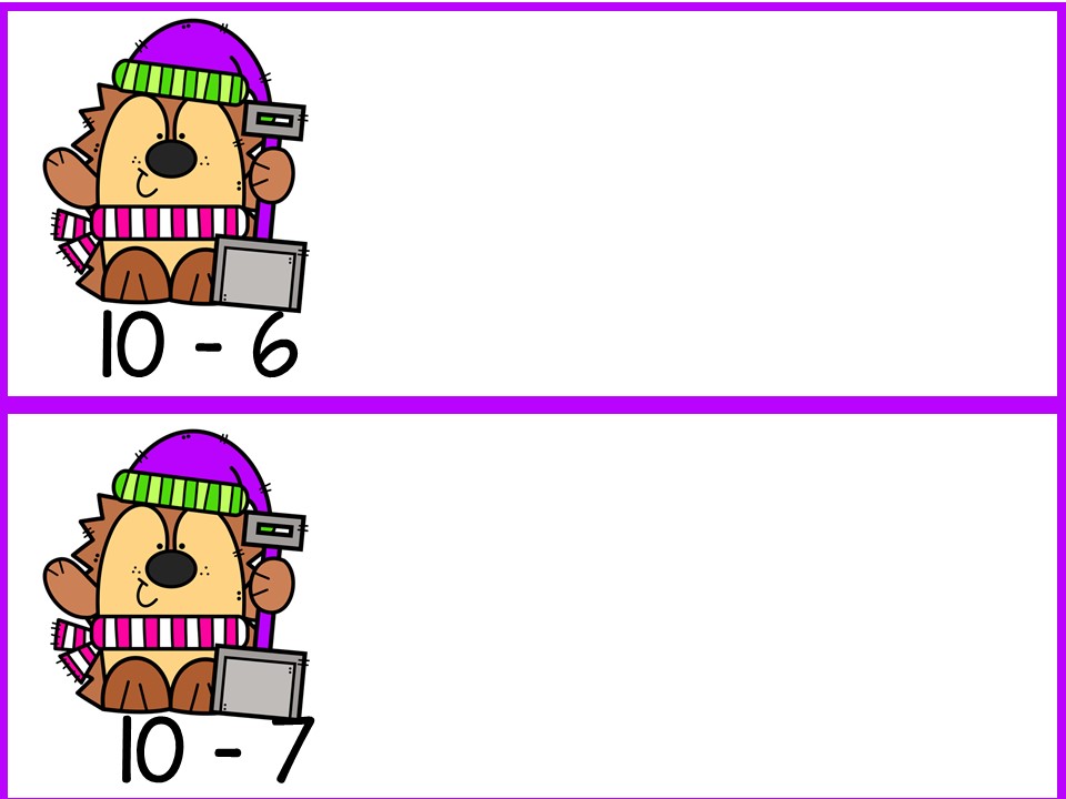 Winter Hedgehog Math Mats